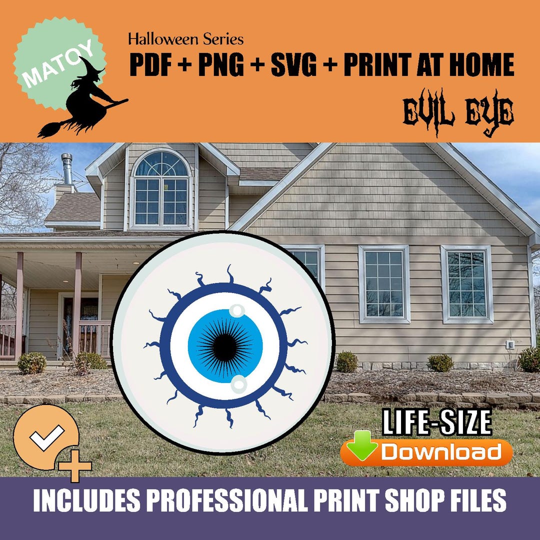 Evil Eye Yard Display, Life Size Cutout, Lawn Decorations, DIY Print at ...