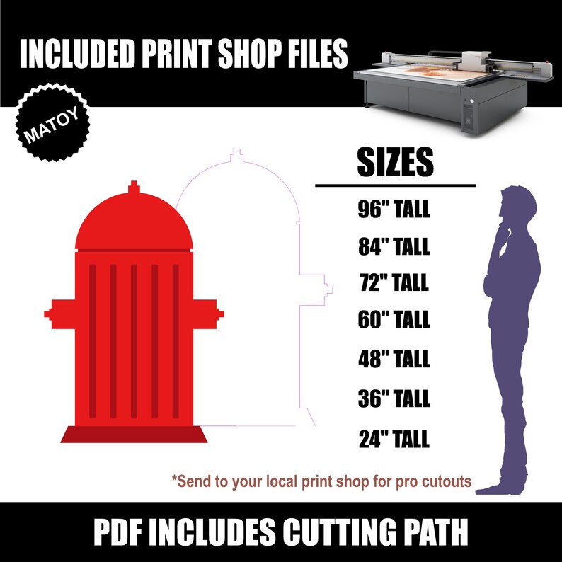 Fire Hydrant Printable Template | Party & Room Decor (digital Download ...