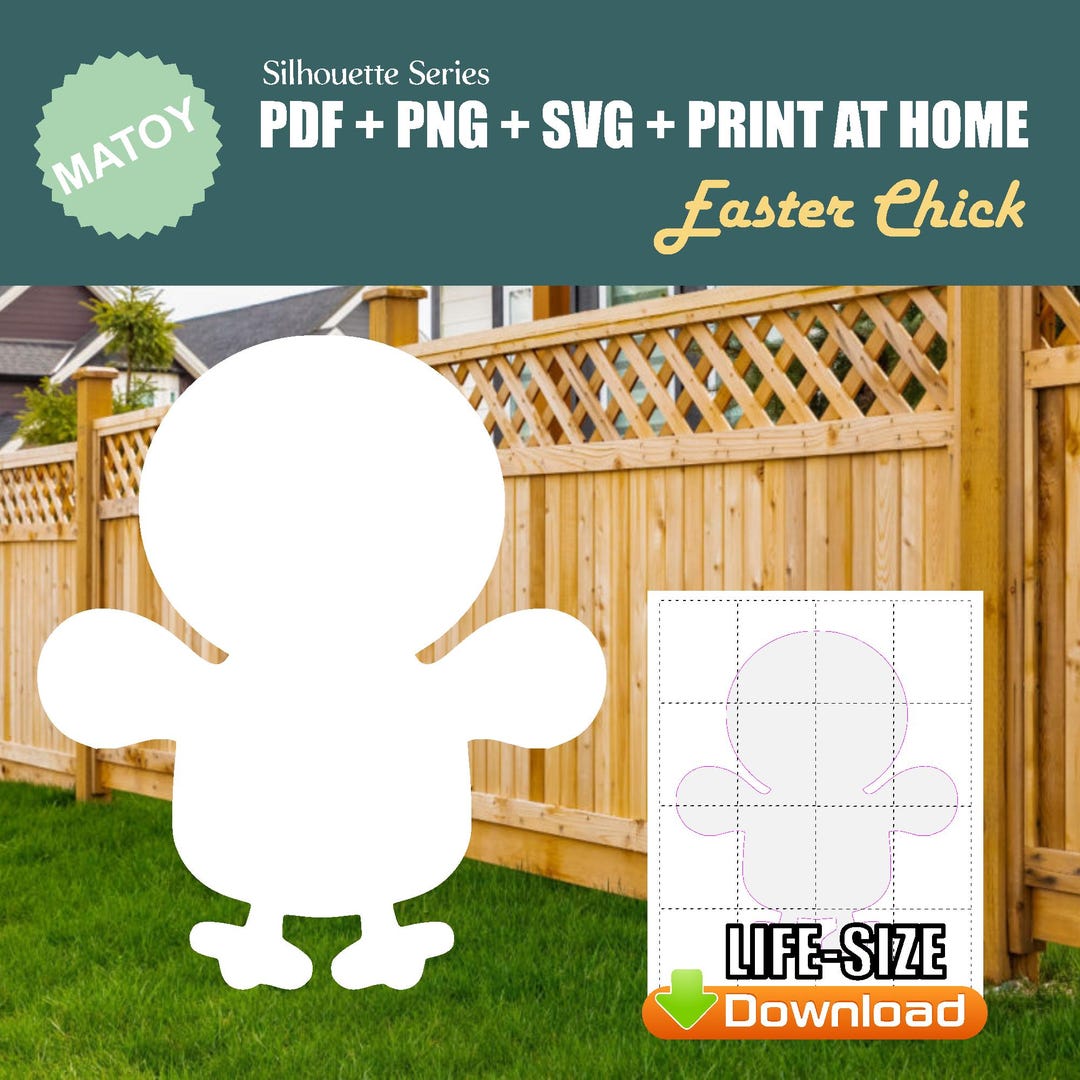 Easter Chick Yard Art Pattern | Trace & Cut Silhouette Stencil ...