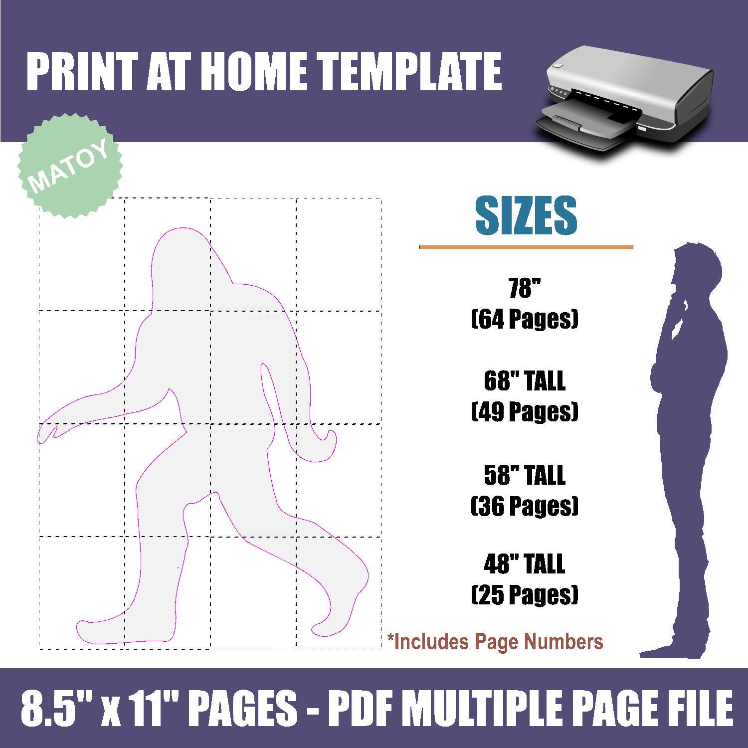 Sasquatch Bigfoot Yard Display Life Size Cutout Outdoor Silhouette ...