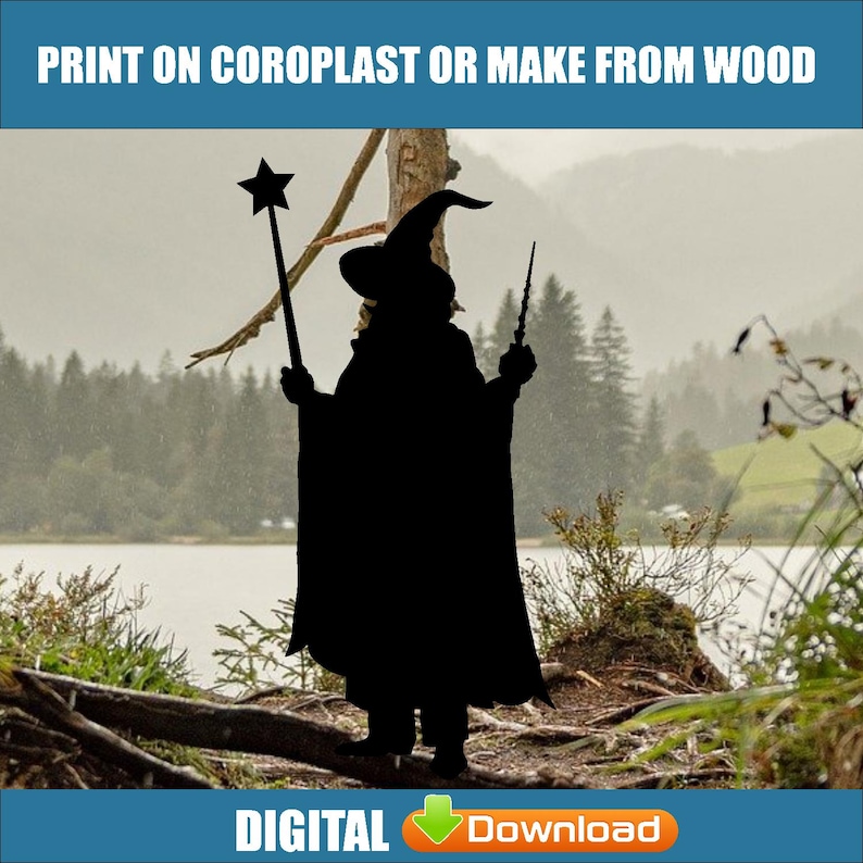 Wizard Yard Display - Life Size Cutout - Outdoor Silhouette Template ...