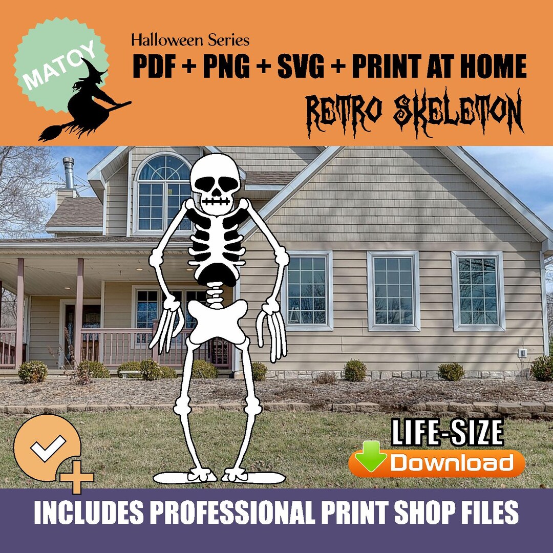 Retro Skeleton Dance Yard Art Pattern | Full-color Printable and ...