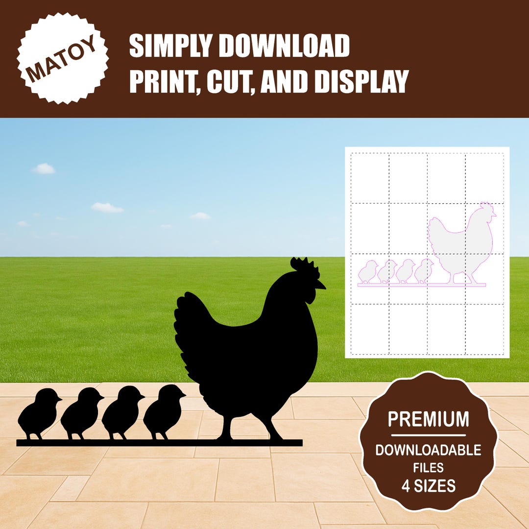 Hen and Chicks Farm Party and Wall Decor | Printable Life-size ...