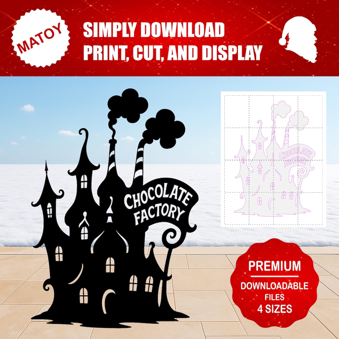 Chocolate Factory Christmas Party and Wall Decor | Printable Life-size ...