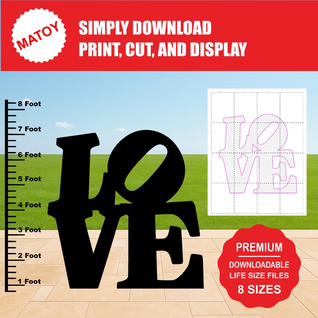 LOVE Letter Decor Silhouette Printable | Valentines Yard Art | Romantic ...