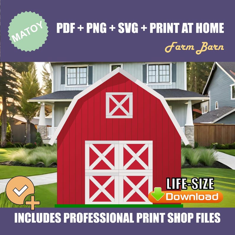 Farm Barn Yard Art Pattern | Full-color Printable and Professional ...