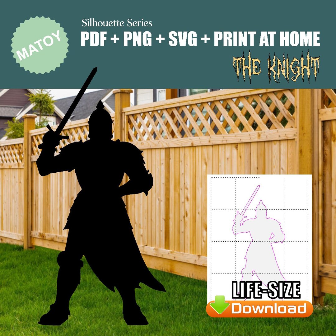 Medieval Knight Yard Art Pattern | Trace & Cut Silhouette Stencil ...
