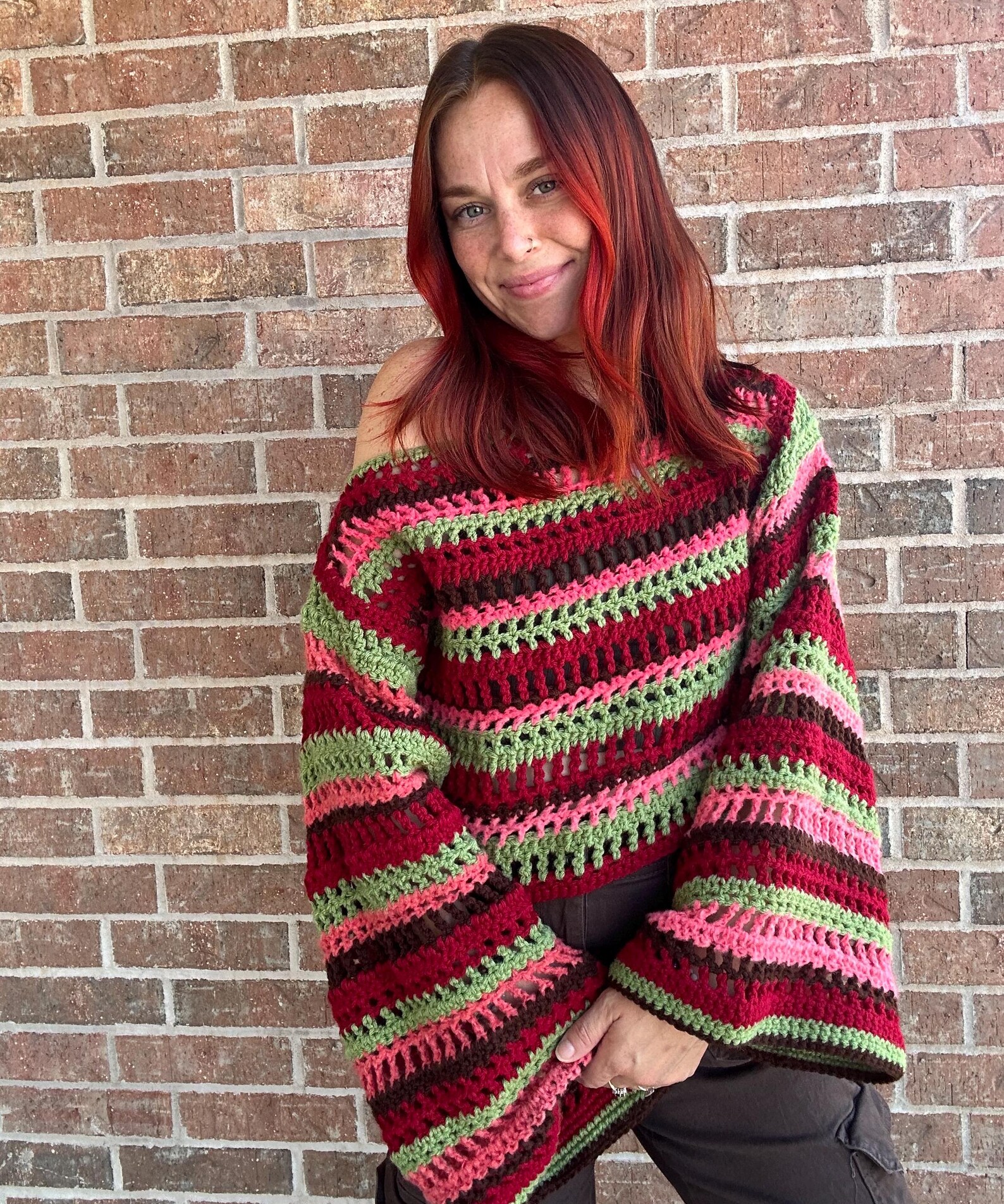 READY TO SHIP Freddy Krueger Inspired Crochet Mesh Sweater - Etsy