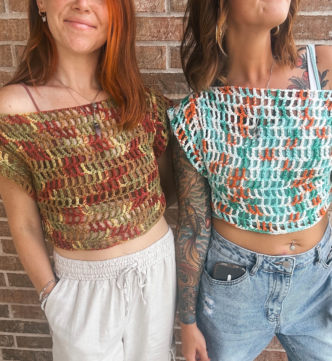 Mesh Crochet Crop Top - Etsy
