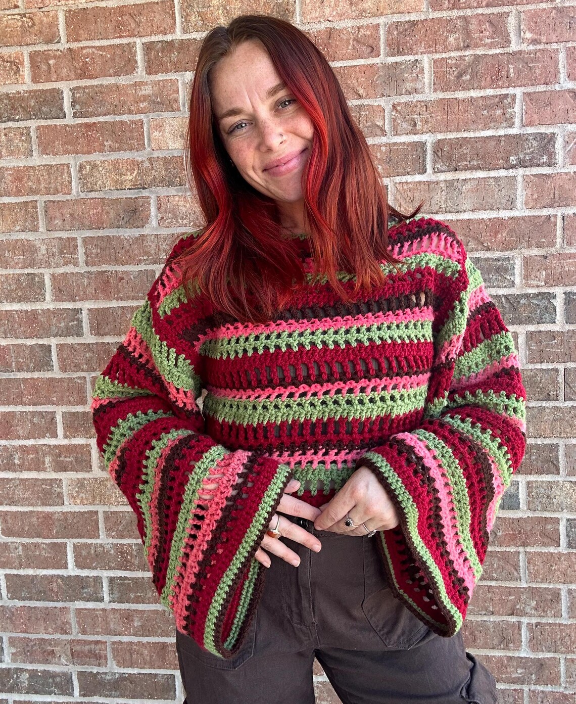 READY TO SHIP Freddy Krueger Inspired Crochet Mesh Sweater - Etsy