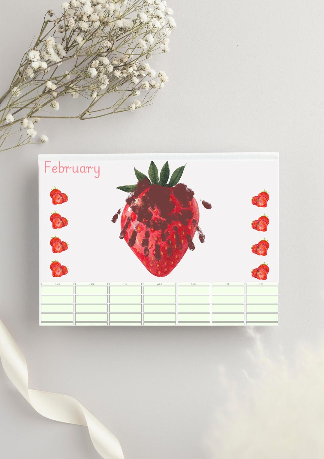 DIY Child Handprint Yearly Calander, Printable Calendar, Craft ...