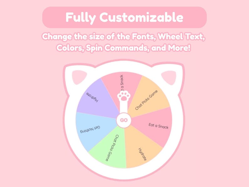 Cat Theme Wheel Spin Widget | Roulette Spin | Customizable Subathon ...