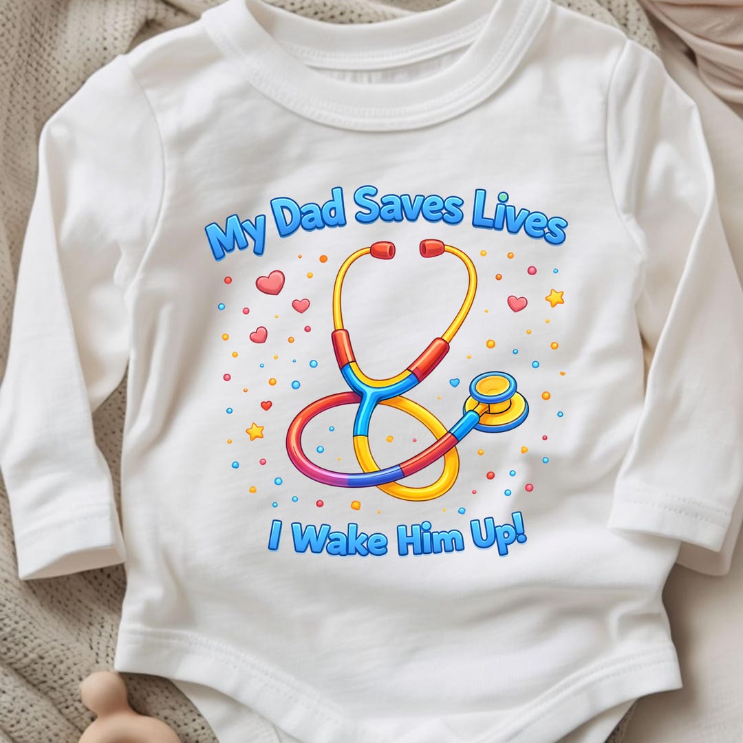 My Dad Saves Lives I Wake Him up PNG, Doctor's Kid Tshirt Design ...
