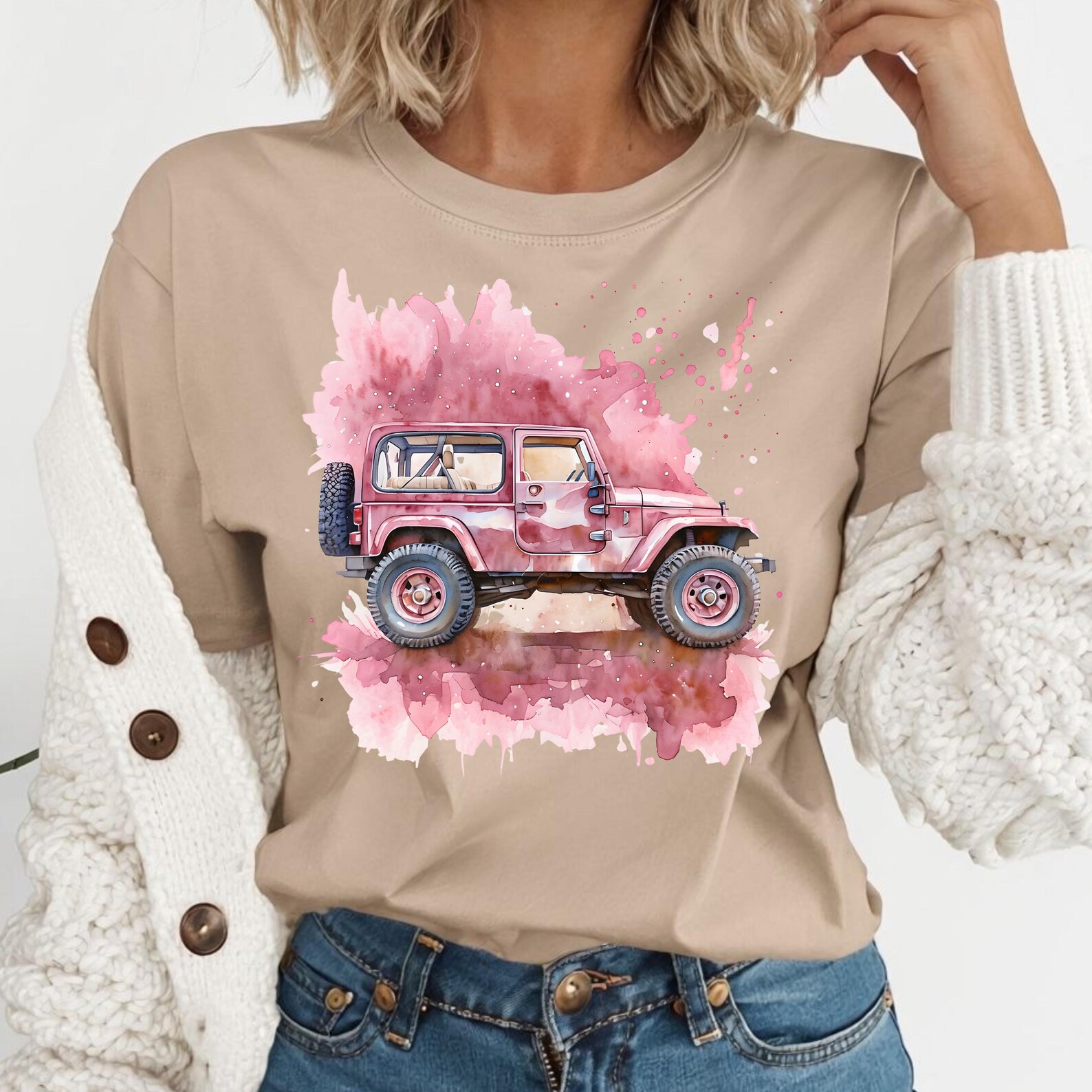 Pink Jeep PNG, Sublimation Design, Pink off Road Shirt PNG, Jeep Girl ...