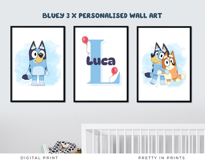 Bluey Kids Room Round Rug, Bluey, Bingo, Cartoon Characters Rug ...