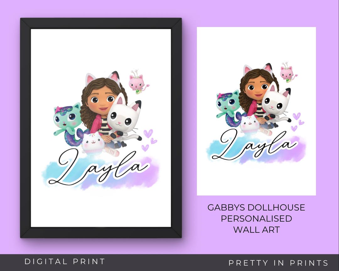 Gabby’s Dollhouse Personalised Name Wall Art Print - Etsy