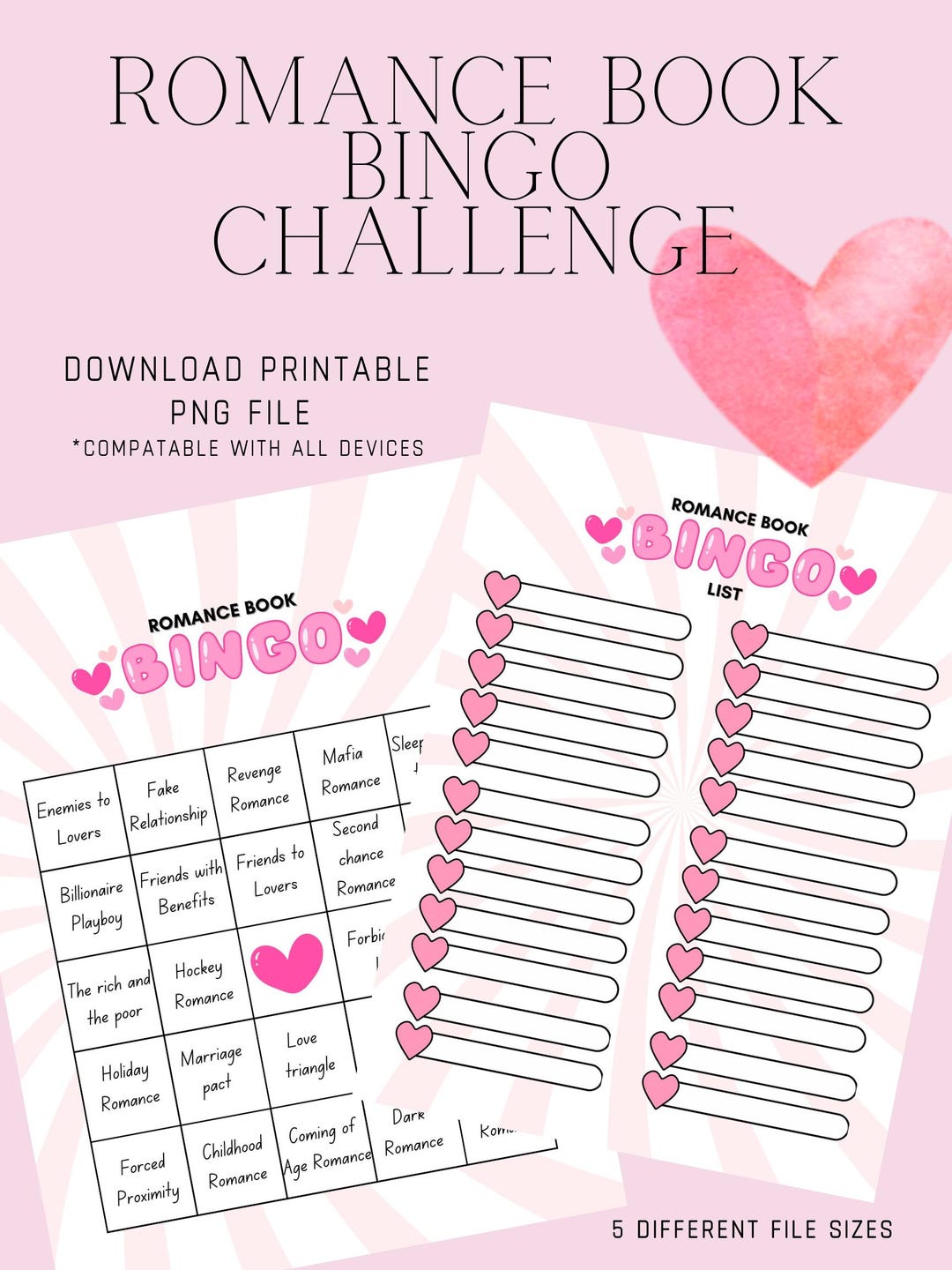Book Bingo Book Reading Challenge for Romance Reader Book Club ...