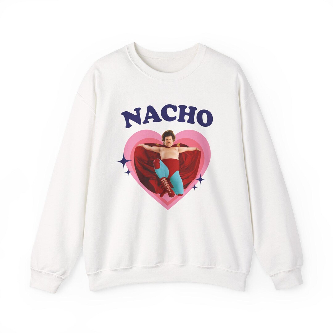 Nacho Libre Retro Heart Sweatshirt, Funny Nacho Libre Jack Black Funny ...