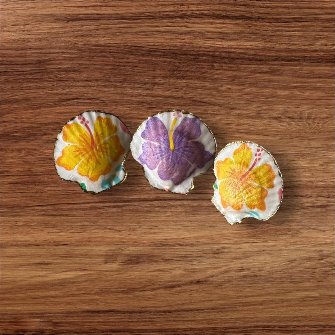 Hibiscus Flower Shell, Trinkets and Jewelry - Etsy
