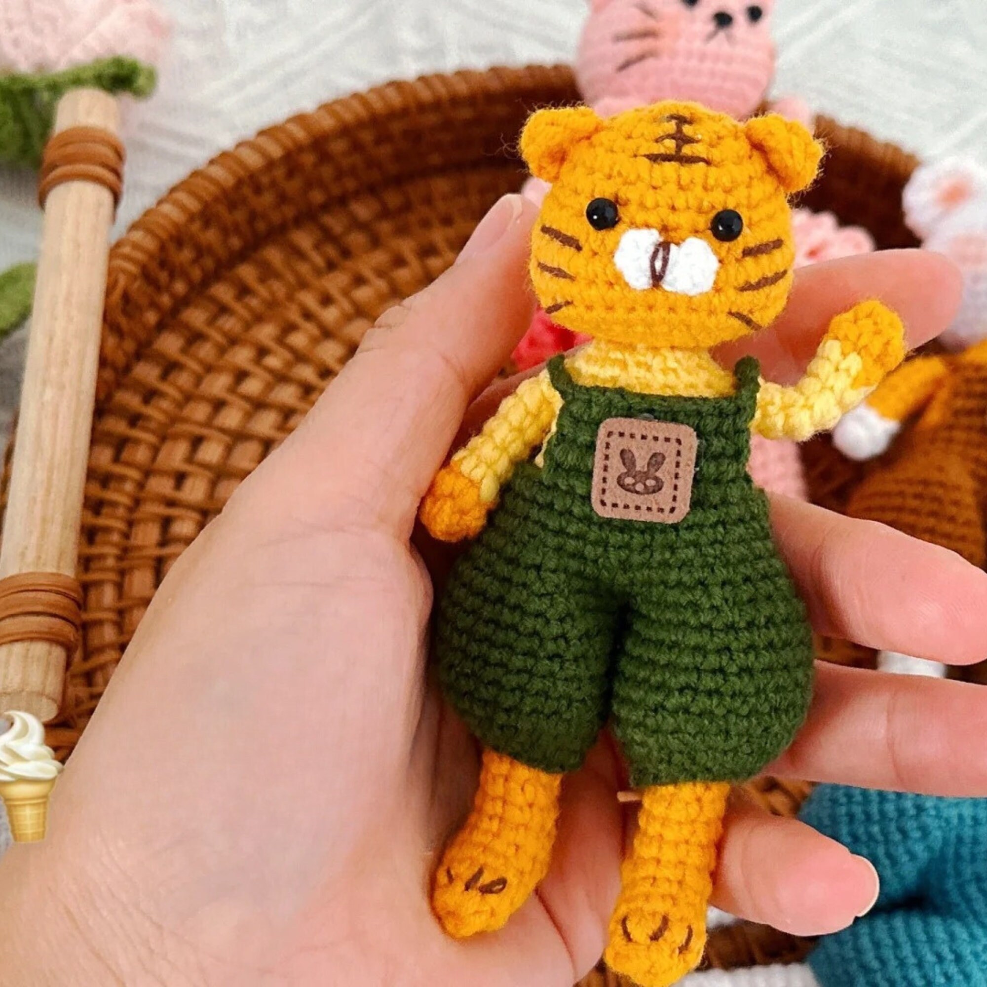 Crochet Pattern for 4 Handmade Animals, Crochet Rabbit, Crochet Tiger ...