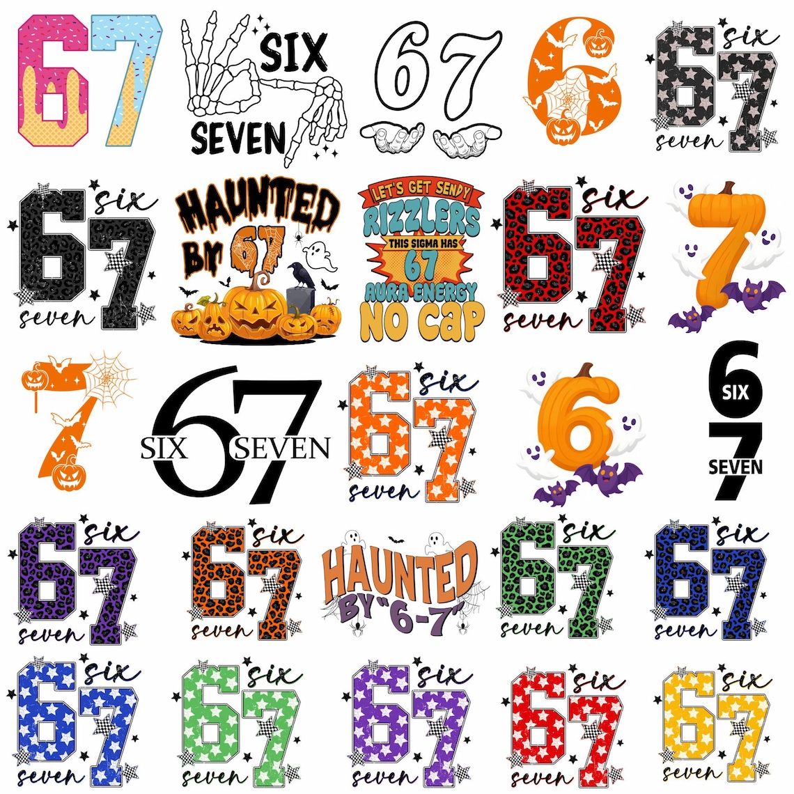 Six Seven Meme Svg Png Bundle, Six Seven Png, 6 7 Meme Funny Skeleton ...