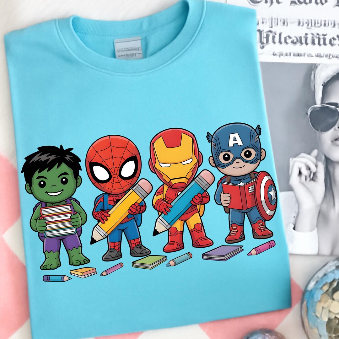 Superhero Back to School Png, Trendy Cartoon Kids Kindergarten Pre-k ...