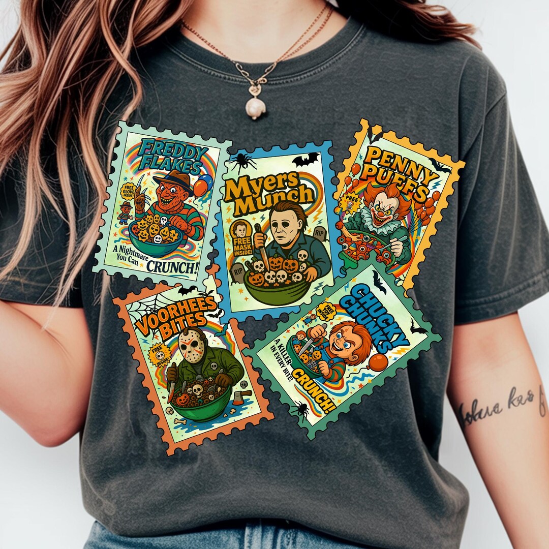 Horror Character Cereal Png Bundle, Funny Cereal Killers Png, Horror ...