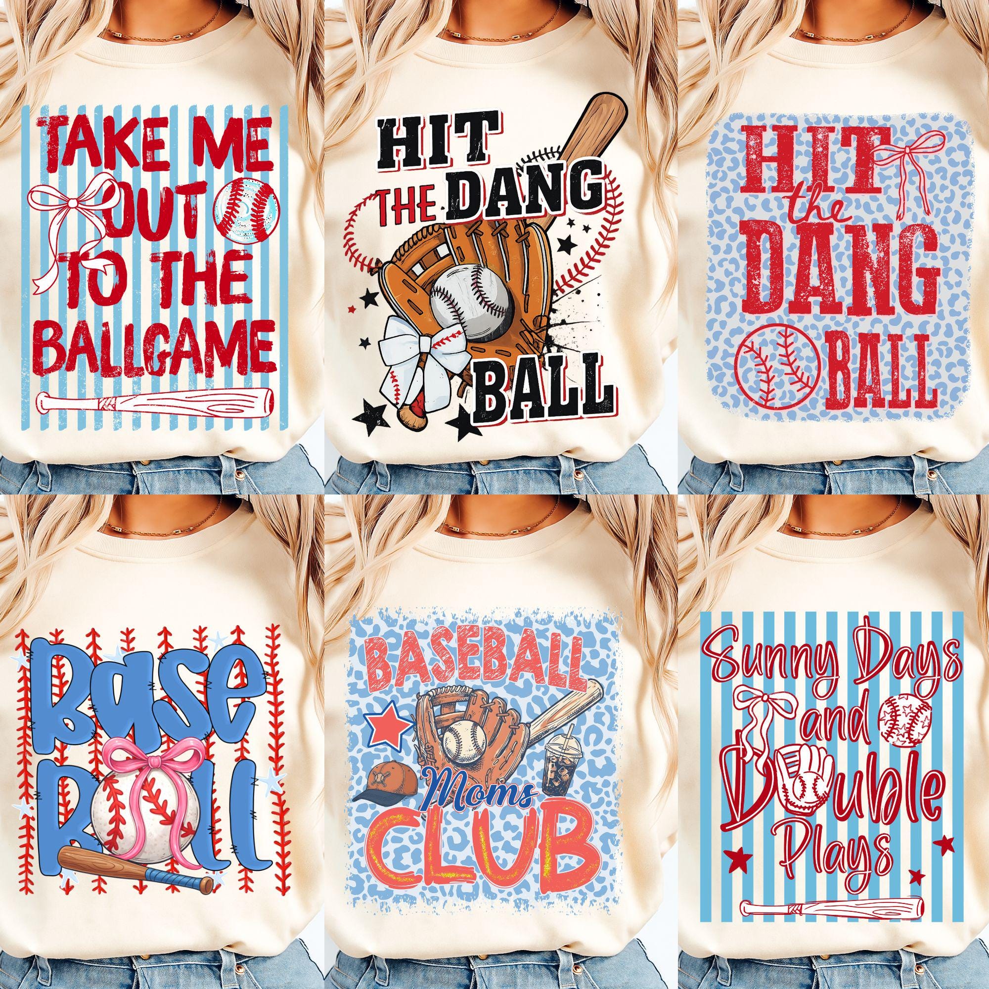 Preppy Baseball Png Bundle, Hit the Dang Ball Png, Swing Batter Batter ...