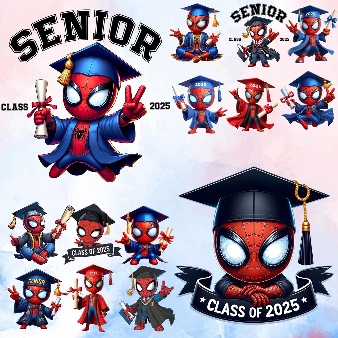 Bundle Superhero Graduation 2025 Png, Senior Graduation Png, Senior ...