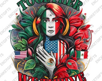 American Grown With Mexican Roots PNG, Mexican Flag and USA Flag Png ...