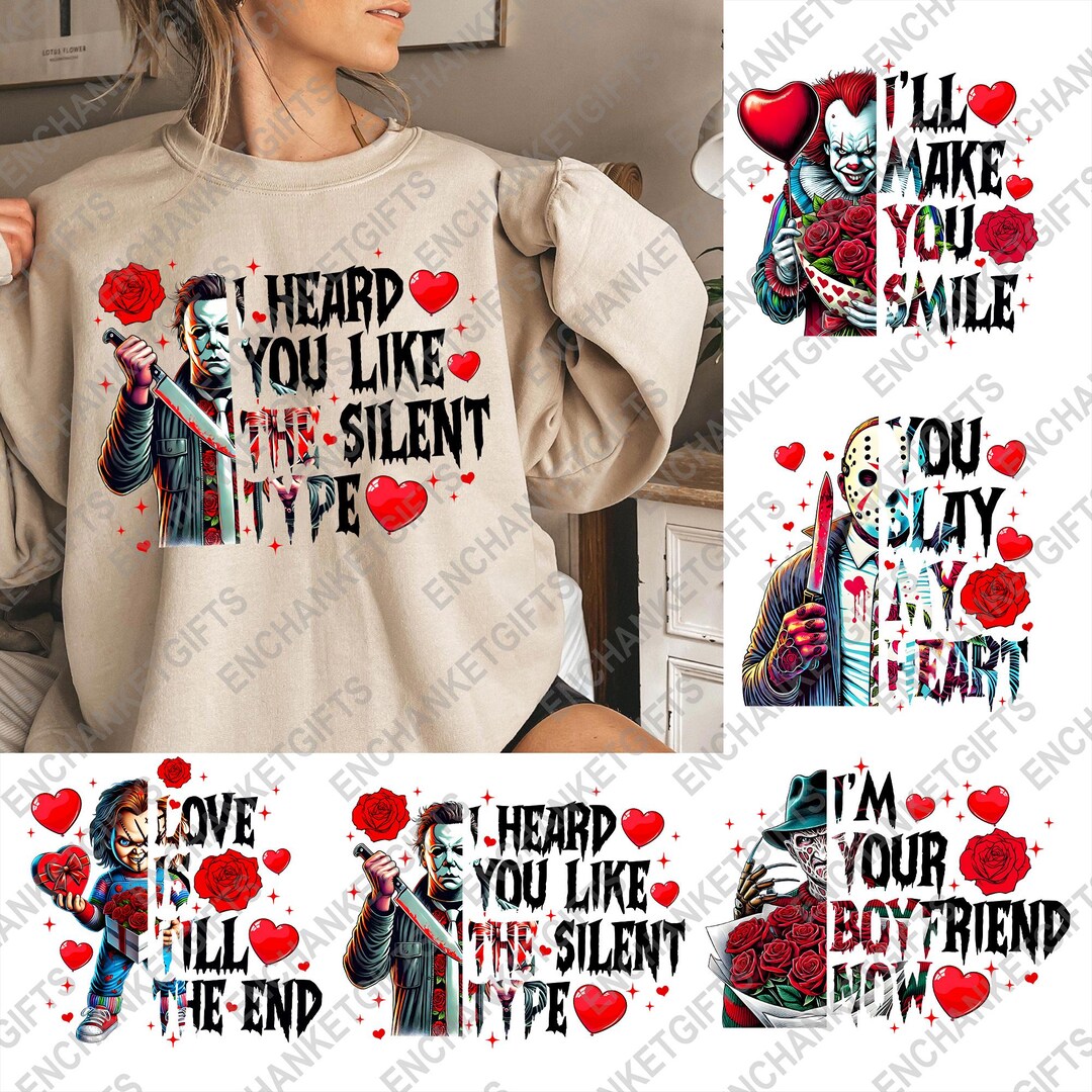 Bundle Horror Characters Valentine Png, Scary Movie Valentine Png ...