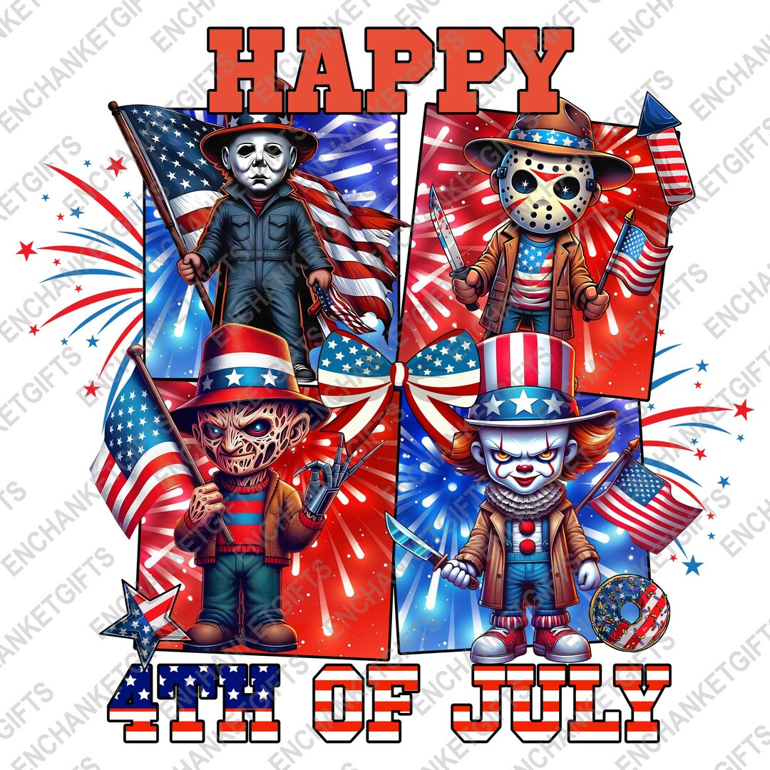 Happy 4th of July Png, Horror Movie Fourth of July Png, Thug Life ...