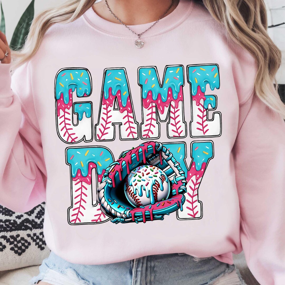 Game Boy Dripping Png, Softball Game Day Drip Png, Baseball Ice Cream ...