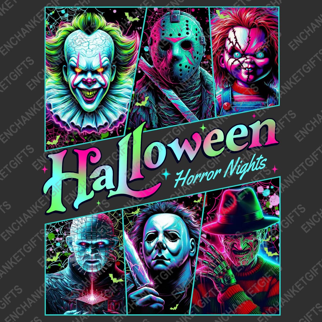 Halloween Horror Friends Png Bundle, Neon Killers Movie Png, Halloween ...