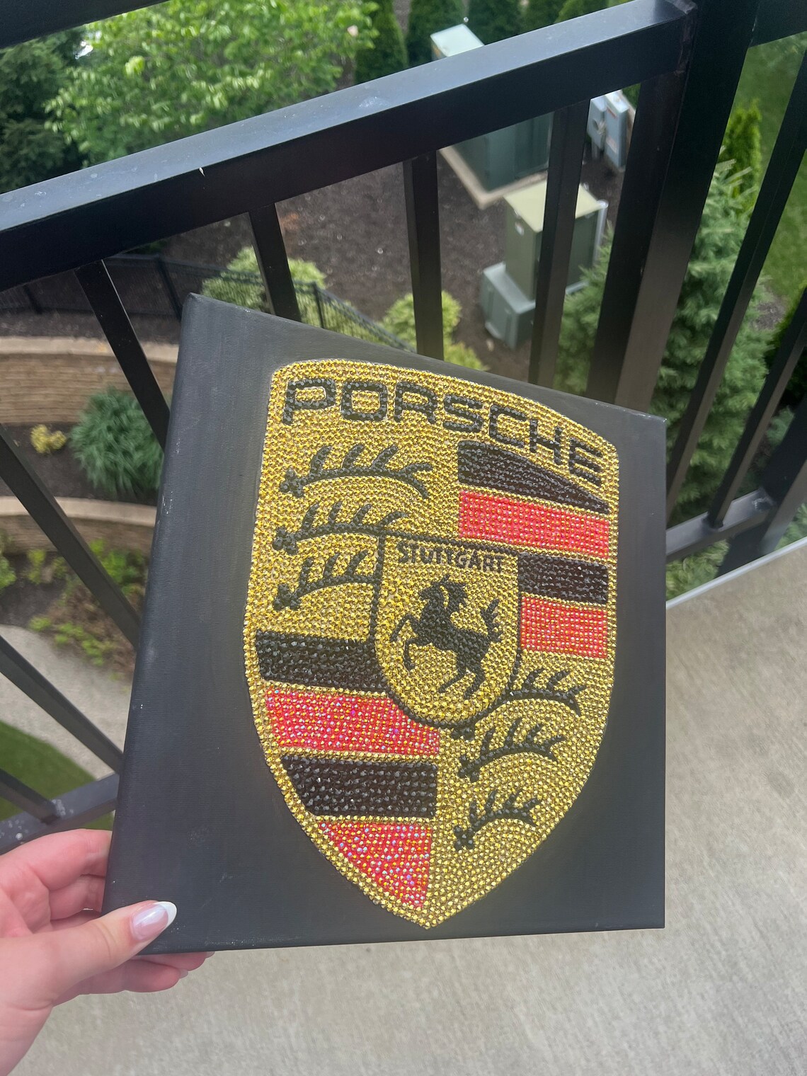 Porsche Rhinestone Art, Rhinestone Canvas Art, Homemade Art - Etsy