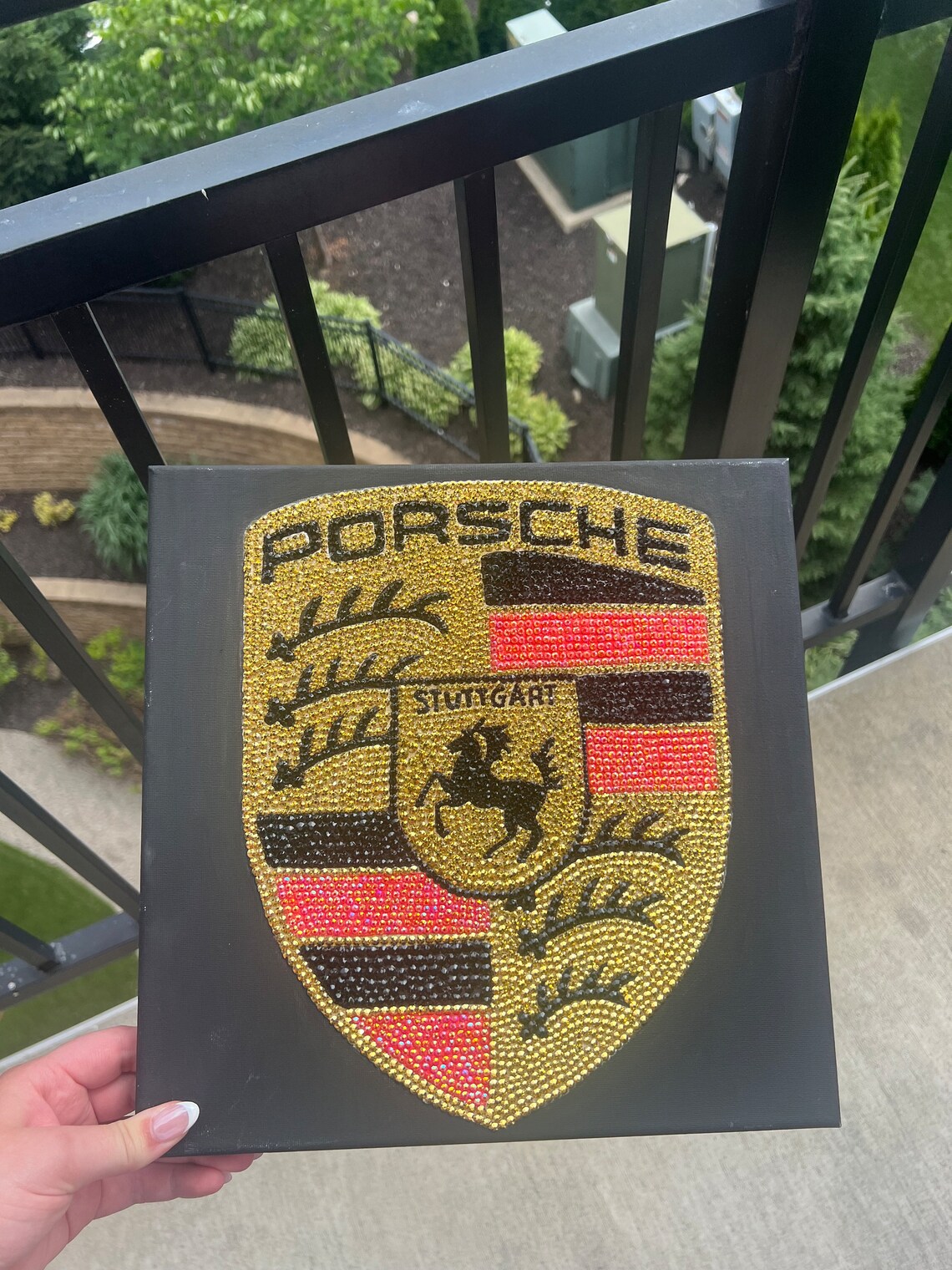 Porsche Rhinestone Art, Rhinestone Canvas Art, Homemade Art - Etsy