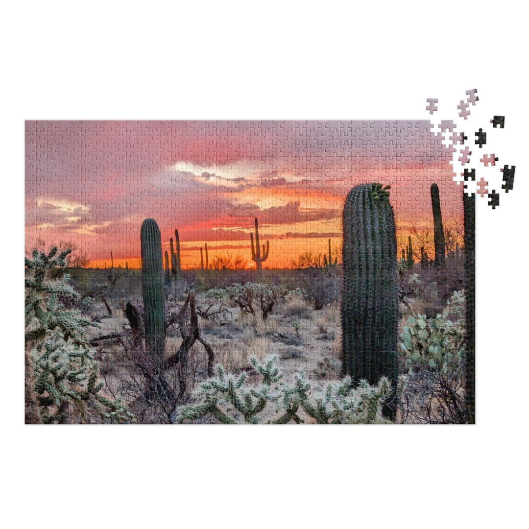 Arizona Desert Landscape Sunset Jigsaw Puzzle With Tin - Etsy