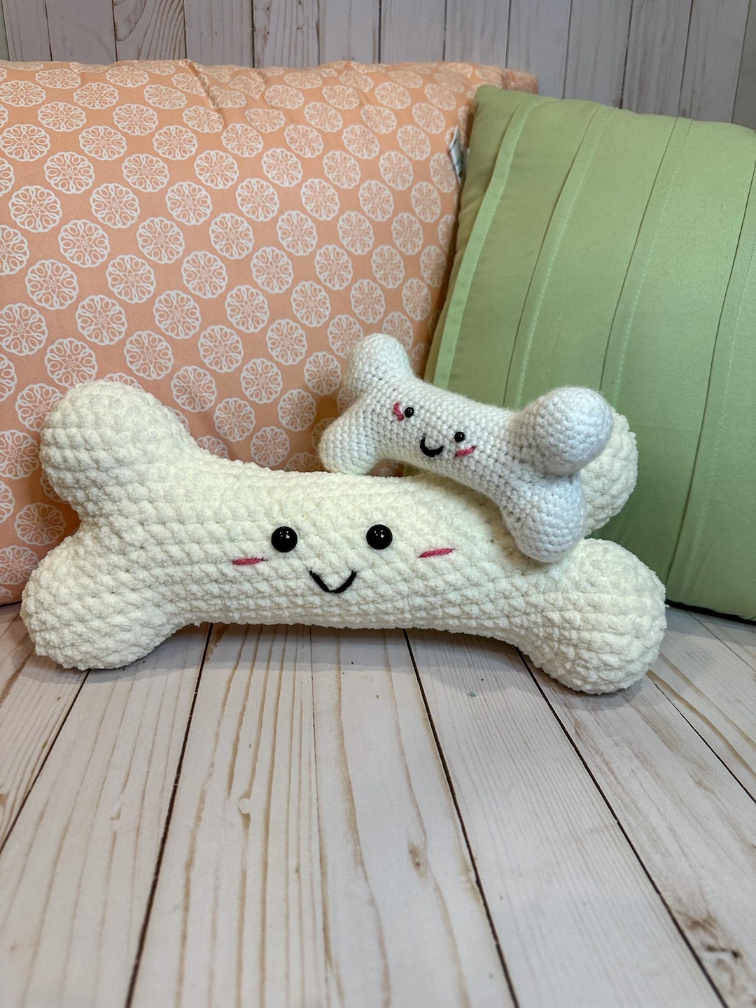 Crochet Bone Plush Made to Order, Handmade Jumbo Bone Amigurumi, Mini ...