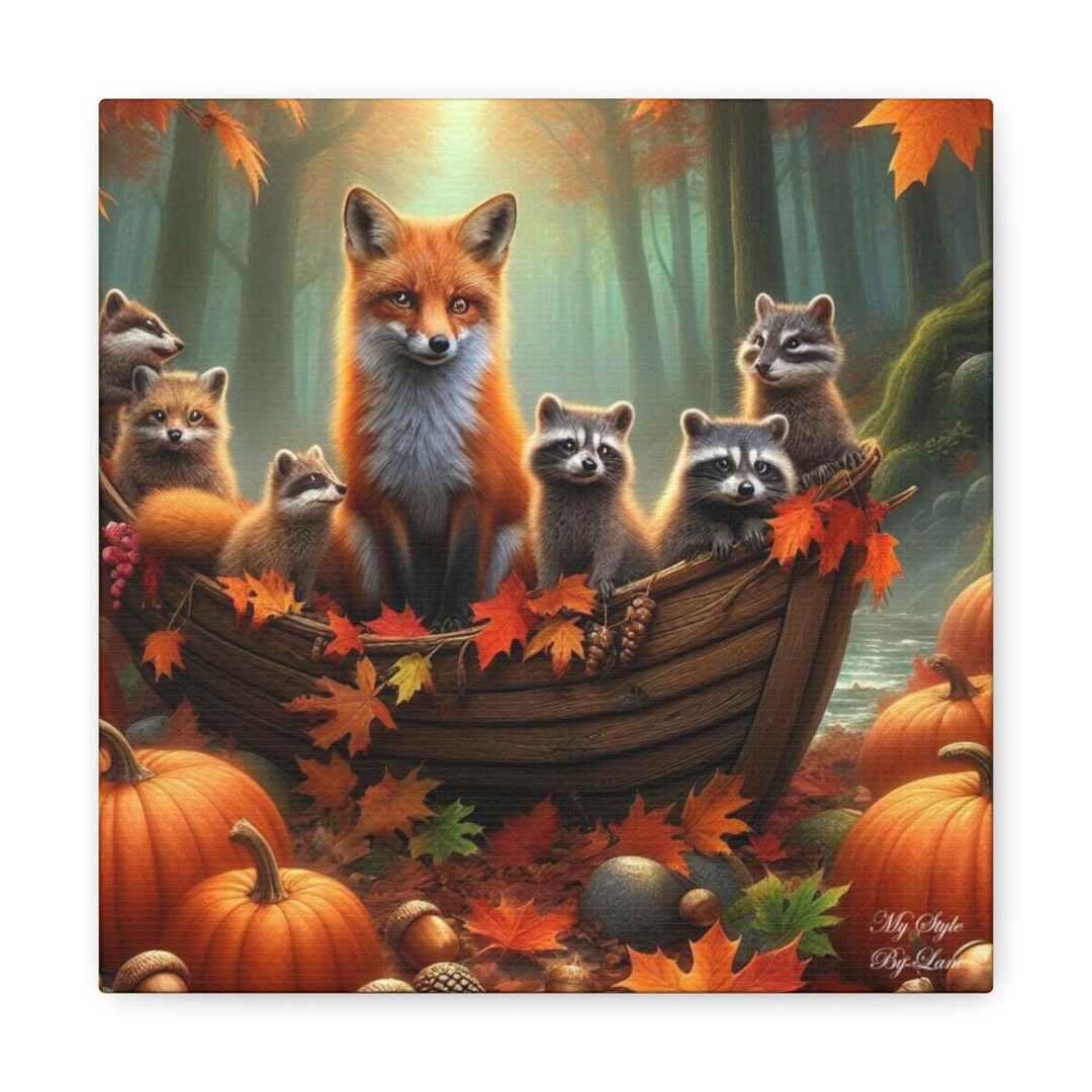 Fall Critters Canvas Wrap Painting - Etsy