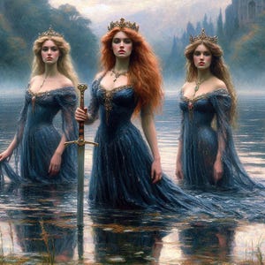 Arthurian Princesses Canvas – Dreamy Watercolor Wall Art – Mythical ...