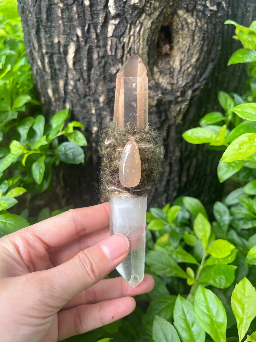 Joining Crystal Wand Clear Quartz Smoky Quartz Wands Natural Healing ...