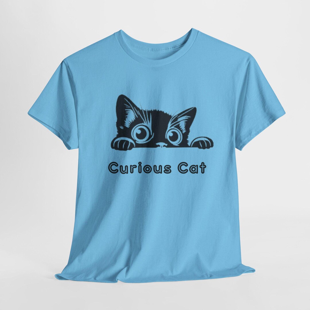 Peeking Cat T-shirt: Minimalist Kitten Line Art Gift - Etsy