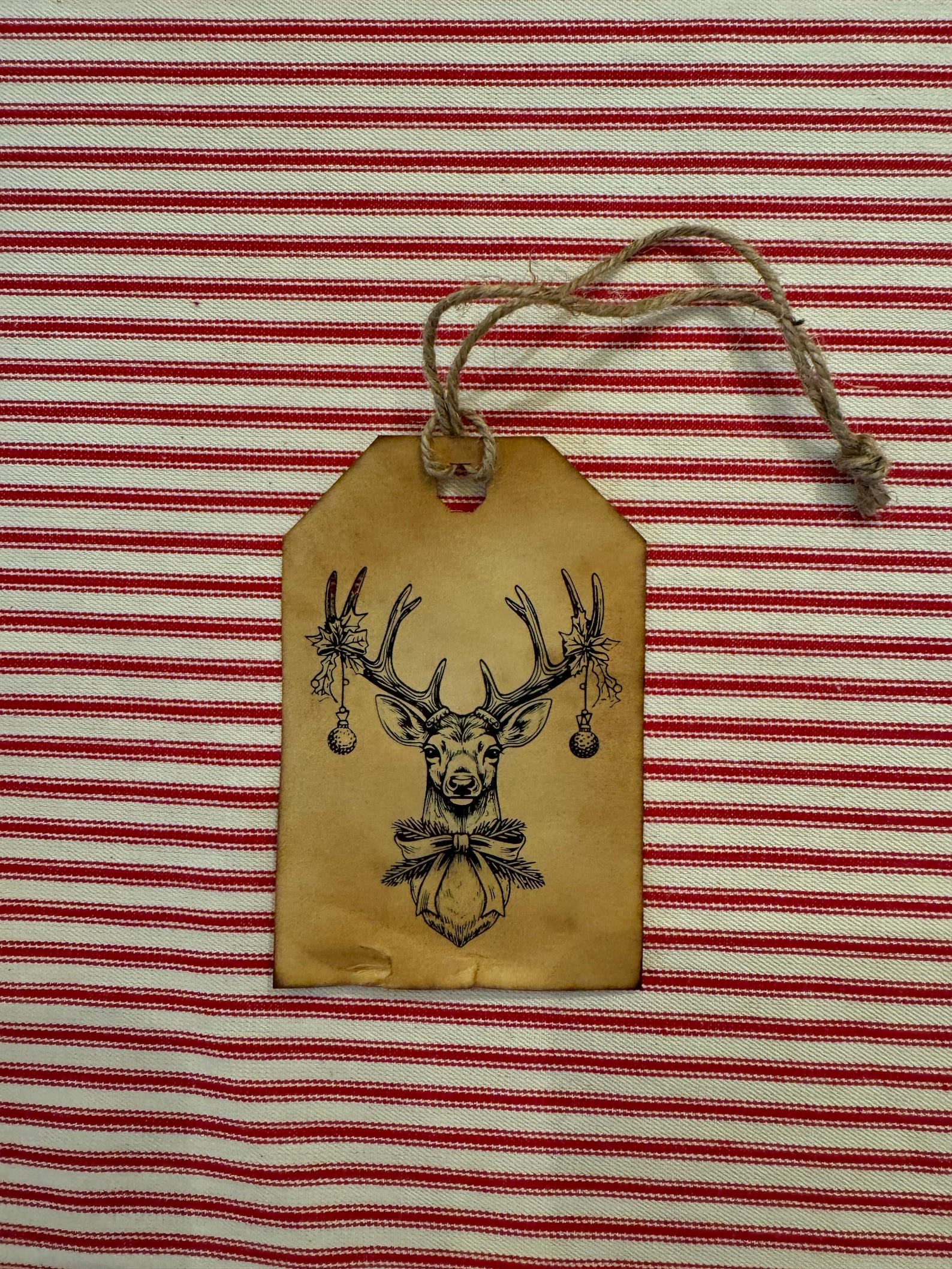 Vintage Christmas Tags, Primitive Hand Dyed Christmas Tags, Country ...