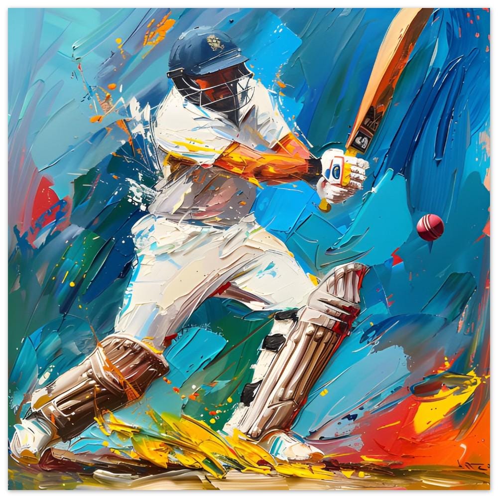 Abstract Cricket Shot Premium Poster - Etsy