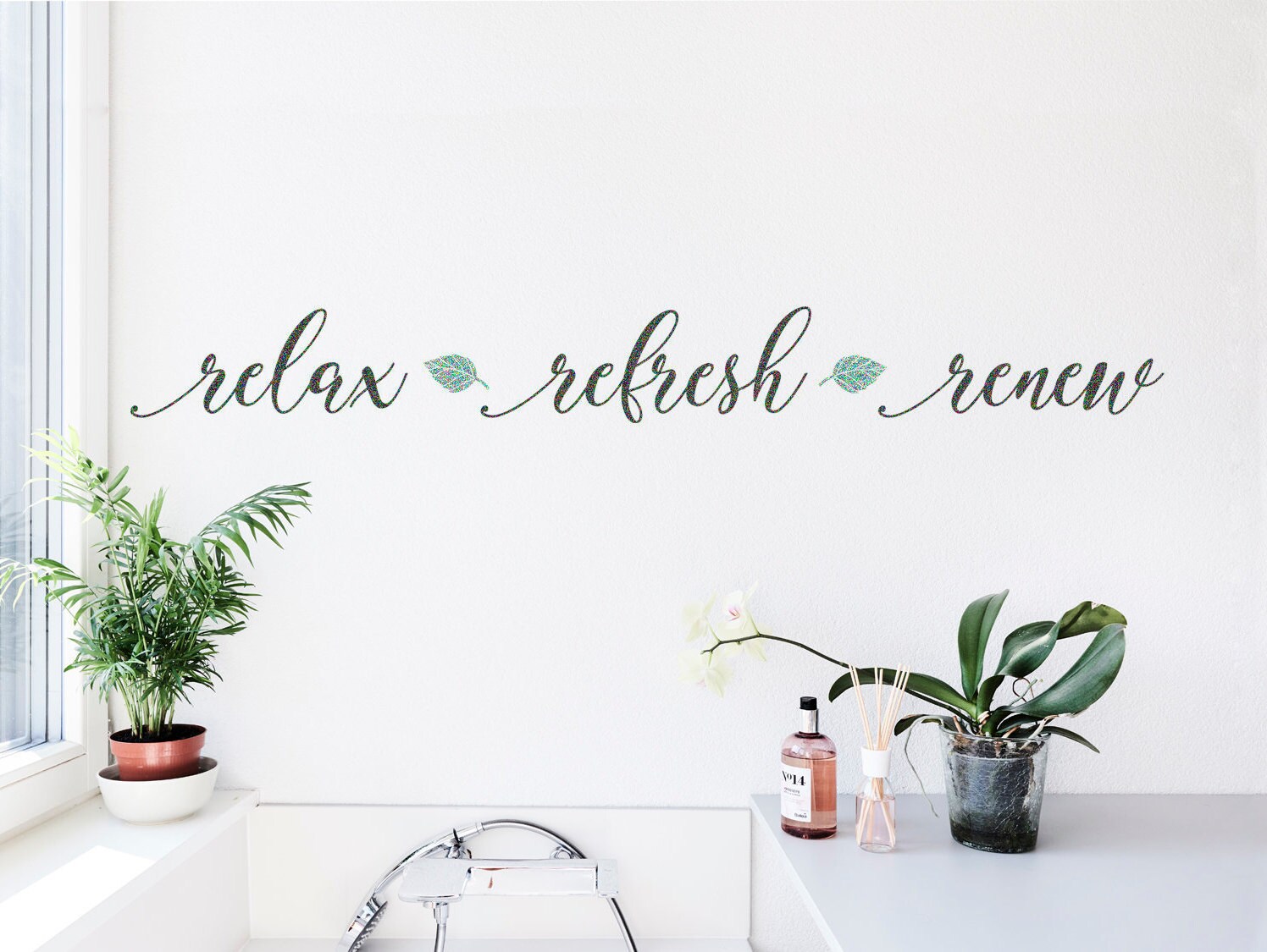 Home & Living Bathroom Home Decor Relax Refresh Renew Wall Decal ...