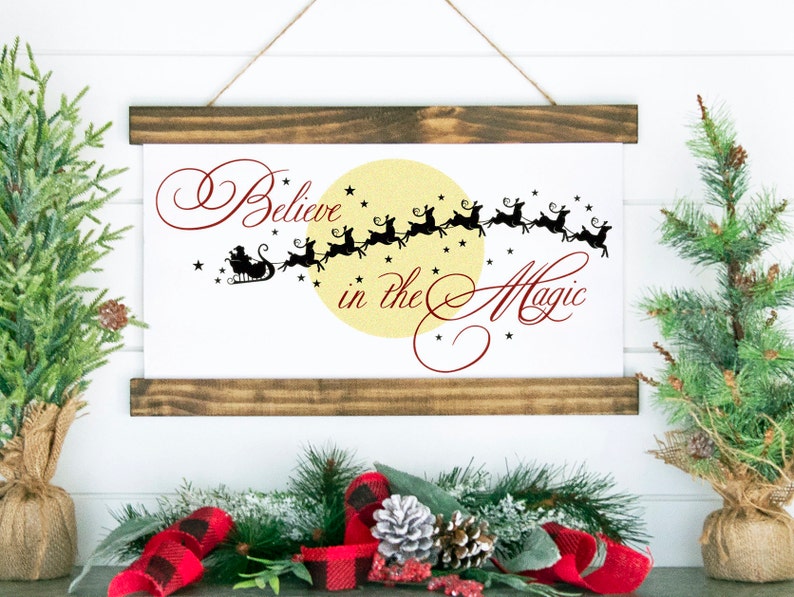 Christmas Decoration Santa Sleigh & Reindeer Vinyl Decal - Etsy