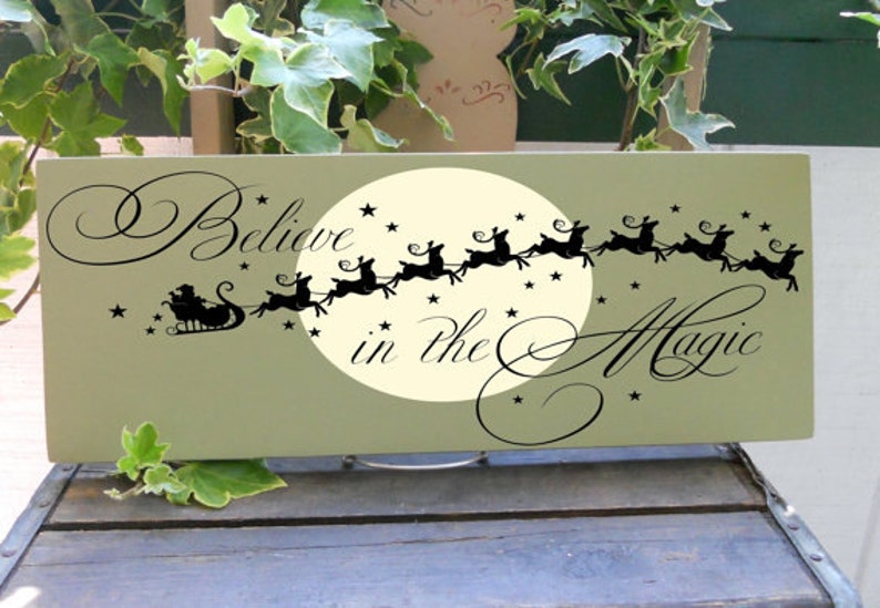 Christmas Decoration Santa Sleigh & Reindeer Vinyl Decal - Etsy