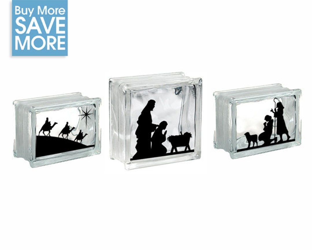 Nativity Set Nativity Vinyl Decal for Glass Blocks Christmas Glass ...