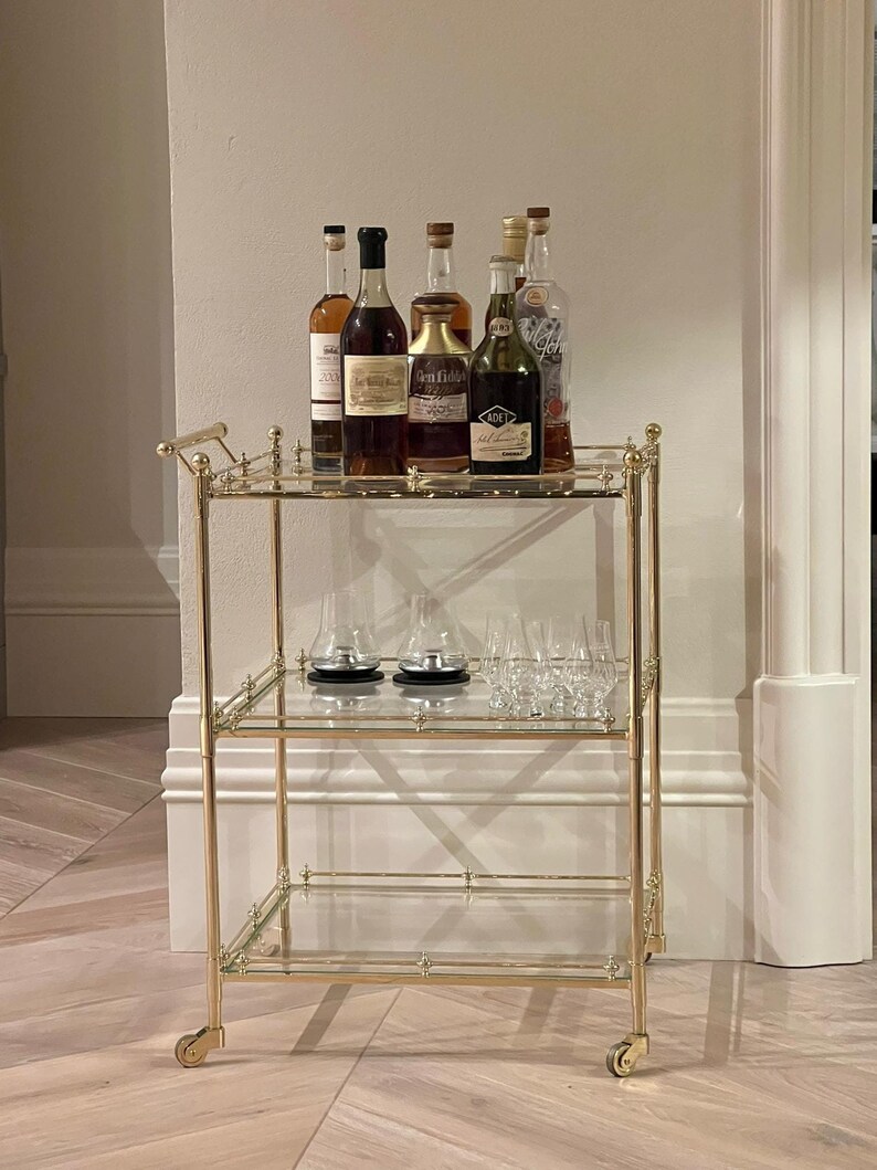 Hand-wrought Brass Bar on Wheels - Etsy