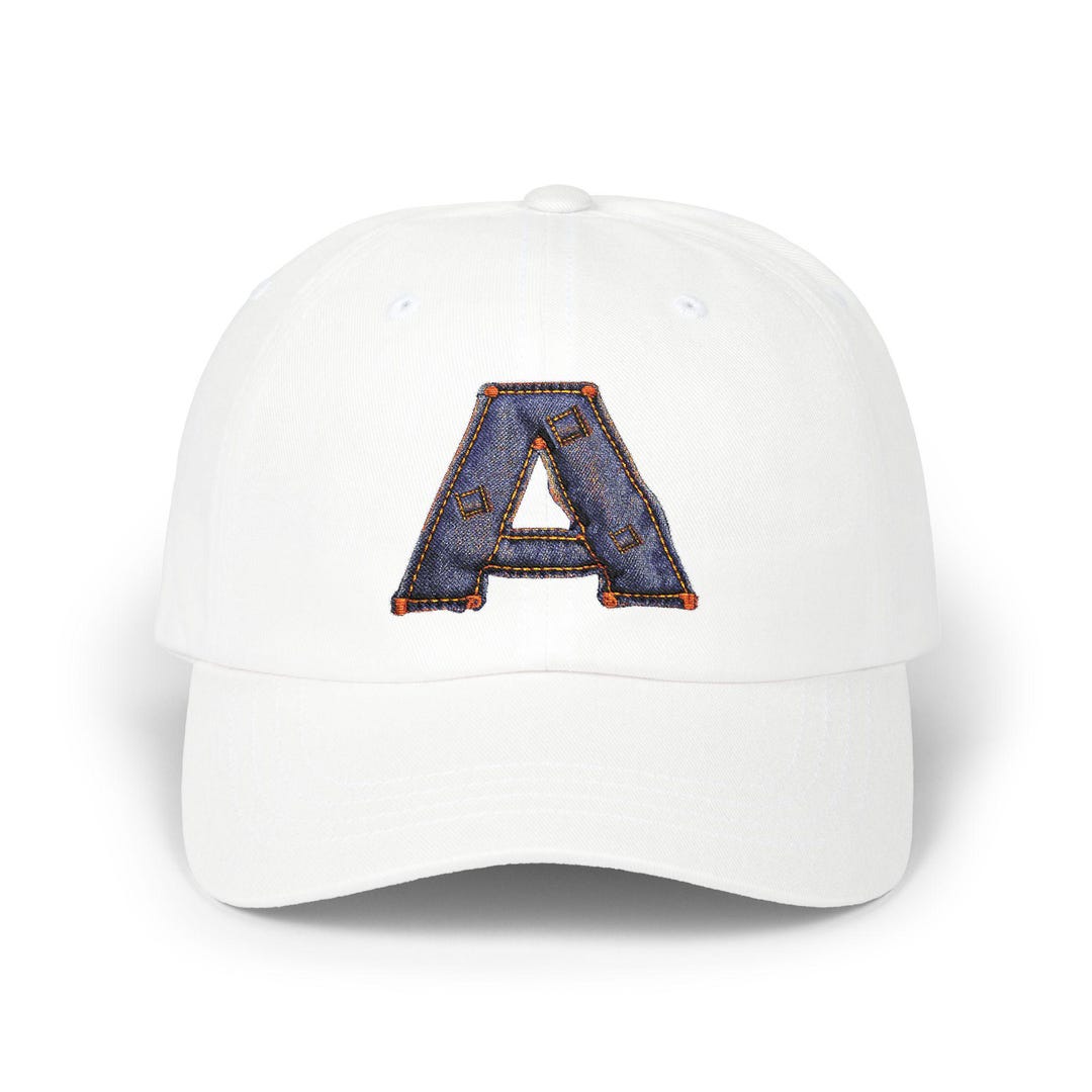 Classic Dad Cap With Denim Style Letter A – Minimal Initial Hat ...